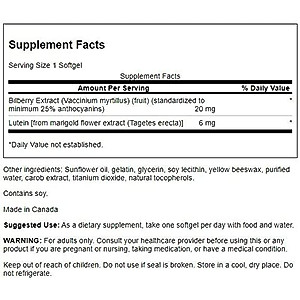 Swanson Standardized Lutein & Bilberry - Natural Supplement Promoting Eye Sight & Eye Health - Formula to Help Reduce Eye Fatigue & Strain - (120 Softgels) 2 Pack
