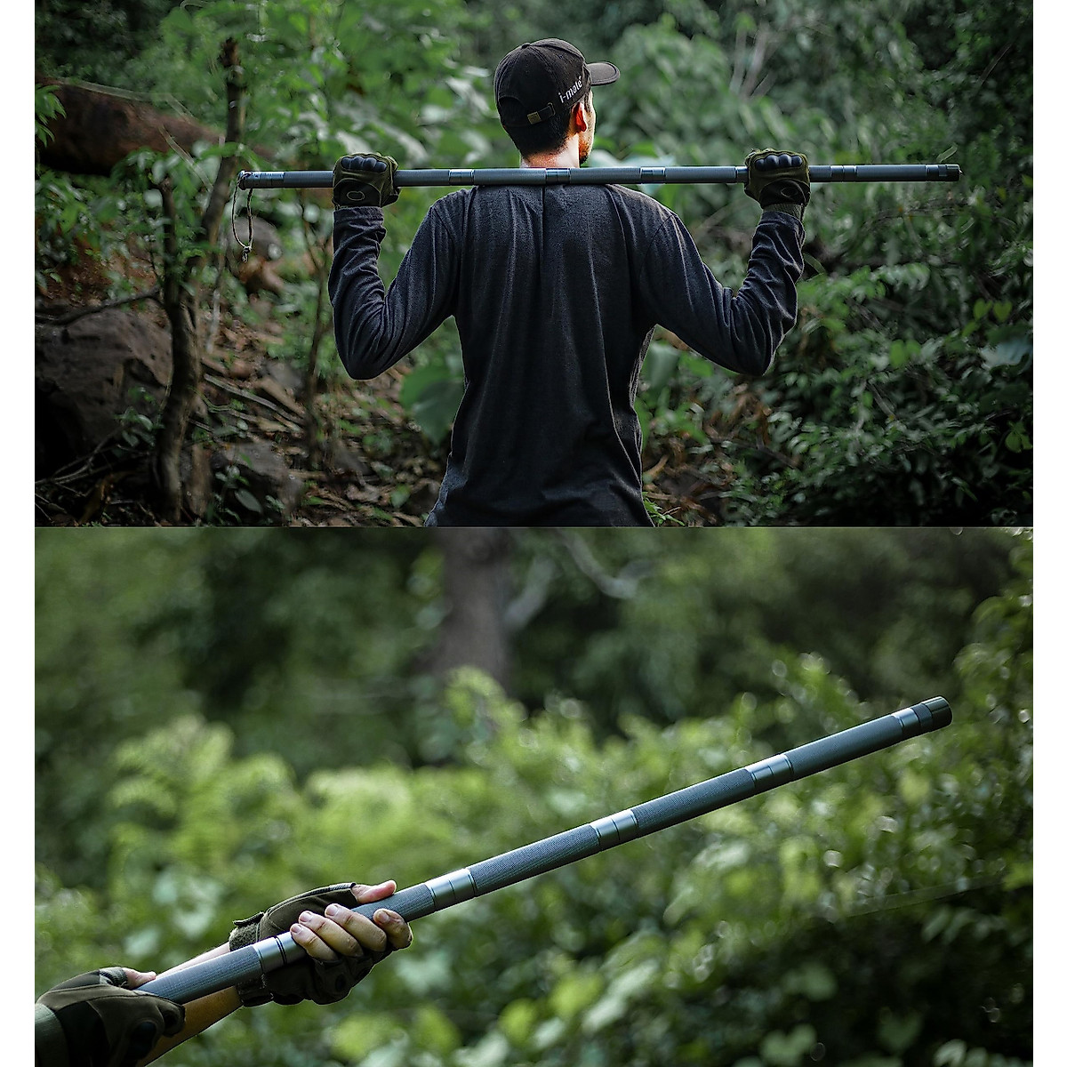 Prime Adventure Hiking Stick Walking Staff - Outdoor Multitool Tactical Gear Trekking Pole Collapsible Retractable Premium 15 in 1 | 8 Tubes