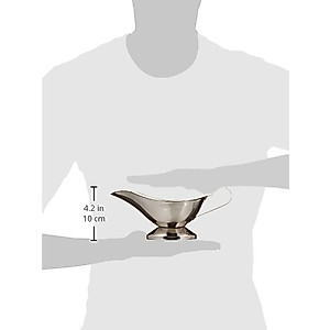 Royal Industries Gravy Boat, Stainless Steel, 16 Oz, Silver