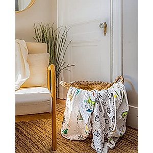 100% Organic Cotton Unisex Muslin Swaddle Blanket for Baby 3 Pack Hypoallergenic Breathable Baby Essentials Registry