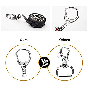 Roctee 50 pcs Lobster Clasp Key, Keychain Clip, Swivel Clasps Lanyard Snap Hook, DIY Crafts Key Chain, Lobster Claw Clasp (Silver)