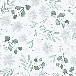 LXCREAT 17.71in x 118in Boho Peel and Stick Wallpaper and Green Leaf Contact Paper for Bathroom Decoration