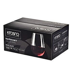Krosno Stemless Red Wine Glasses | Set of 6 | 19.6 oz | Harmony Collection | Perfect for Cocktails Drinks Water Juice Scotch Irish Liquor Whiskey | Gift Idea | Made in Europe