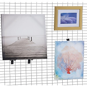 Displays2go Art Display Grids, Floor Standing, Double Sided, Metal Mesh Iron Construction – Silver Finish (AD4PNL)