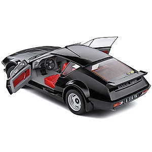 1983 Alpine A310 Pack GT Noir Irise Black with Red Interior 1/18 Diecast Model Car by Solido S1801205