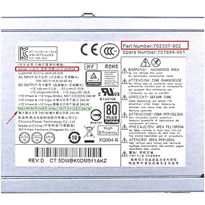 Upgraded PS-4241-1HA 240W Power Supply Compatible with for HP ProDesk 400 600 800 G1 G2 SFF, 702307-001,702307-002, 751884-001, 751886-001 Power Supply