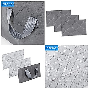 Uzifa Storage Bags Clothes Clothing Blanket Comforter Storage bags, Foldable Closet Organizer for Clothes Blankets Closets Bedding Pillow Bedrooms and More, Storage Containers for Bedding, 3-Layer Fabric Clear Window With Reinforced Handle and Dual Zipper