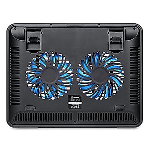 Laptop Cooling Pad for 11-15 Inch Notebook, Mspine Laptop Cooler Ergonomic USB Powered Laptop Stand with Dual USB 2.0 Ports, Height-Adjustable Notebook Cooler (2 Fans - Black)