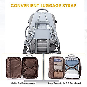 LOVEVOOK Travel Laptop Backpack for Women, 40L Large Carry On Backpack Flight Approved,Waterproof Backpacks with 3 Packing Cubes, Daypack Business College Weekender Overnight Back Pack, Light Blue