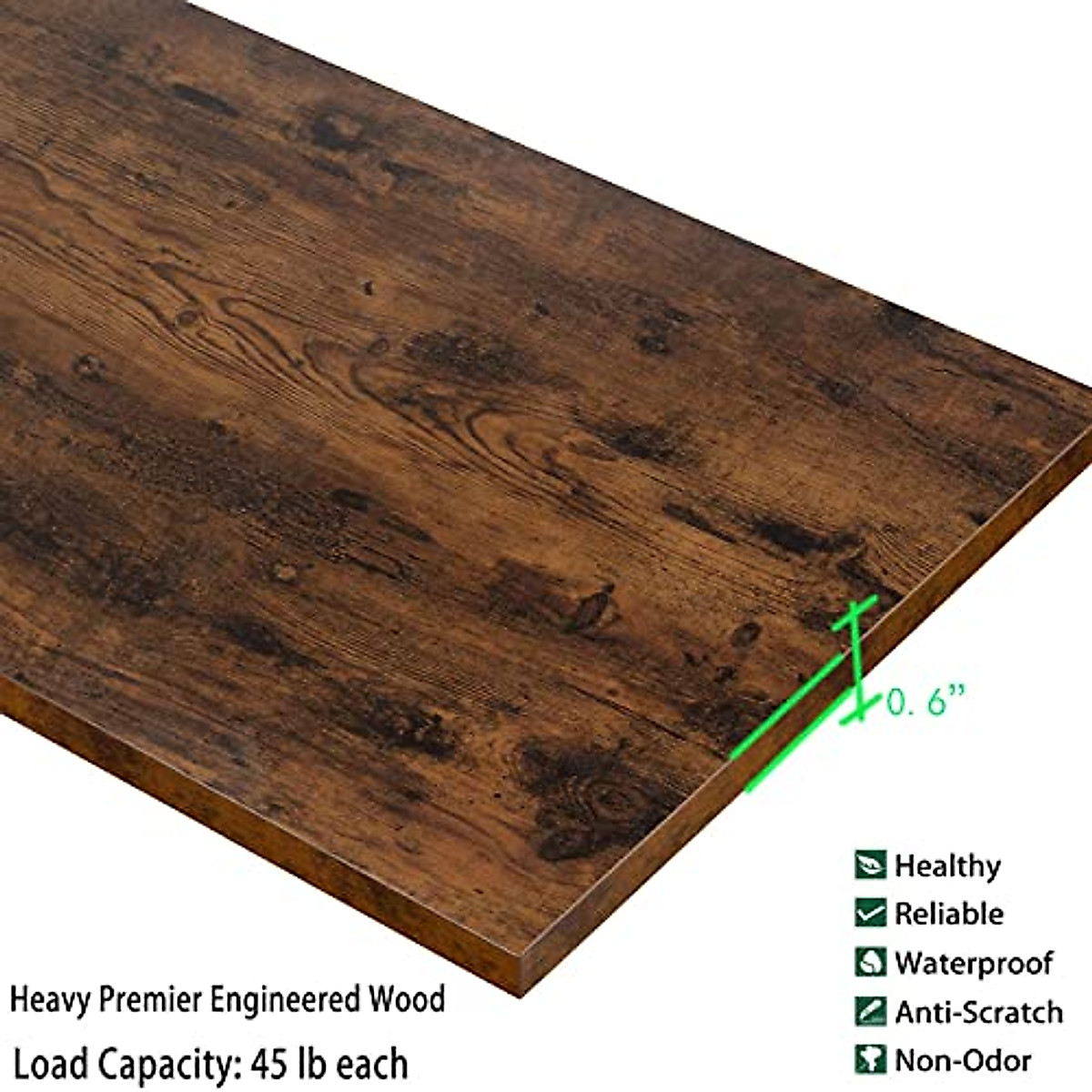 Luckyeestar 5 Tier Tall Bookshelf, Bookcase Shelf Storage Organizer, Modern Book Shelf for Bedroom, Living Room and Home Office, Wood & Metal (Rustic Brown)