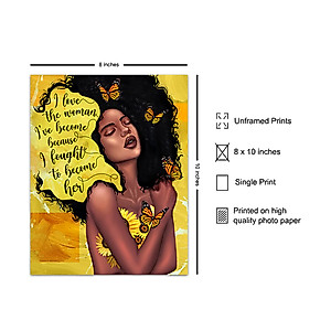 African American Wall Art & Decor - Afrocentric Wall Art - Black Art - Inspirational Wall Art Sayings - Positive Quotes Wall Decor- Encouragement Gifts for Women Girls Teens - Motivational Posters
