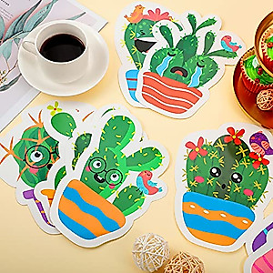 50 Pieces Cactus Cutouts Cactus Theme Bulletin Board Decoration Prickly Cactus Party Cutout Green Cactus Paper-Cut with Glue Point Dot for Fiesta Classroom Bulletin Board Wall Holiday Party Decoration