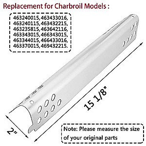 BBQ-Element Grill Replacement Parts for Charbroil 463240015, 463240115, 463343015, 463344015 463433016, Stainless Steel Heat Plate Shields, Burner Tubes for Char-broil 4 Burner Gas Grill Models.