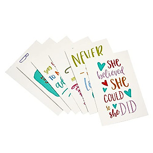 48 Pack Motivational Cards Featuring Positive Quotes and Envelopes, 6 Designs for All Ages, 10.2 x 15.2 cm