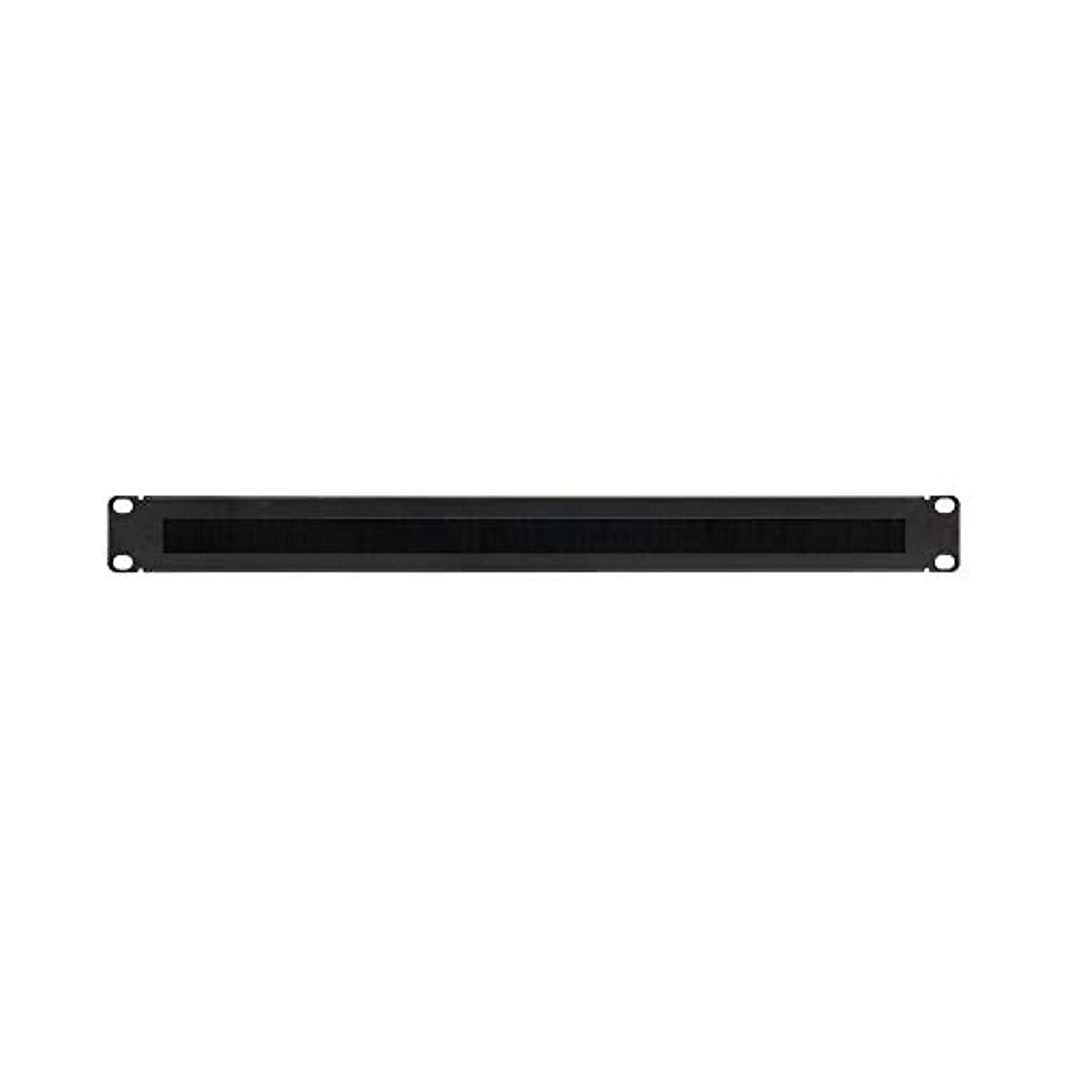 NavePoint 1U Rack Mount Cable Management Panel with Tidy Brush Slot for Cable Entry for 19-Inch Rack Or Cabinet Black