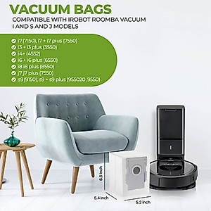 12Pack Vacuum Bags Compatible with iRobot Roomba Bags i & s & j Series, Replacement for iRobot Roomba i1+ i4+ i6+ i7+ i7Plus, i8+ s9+ Vacuum with Automatic Dirt Disposal Bags