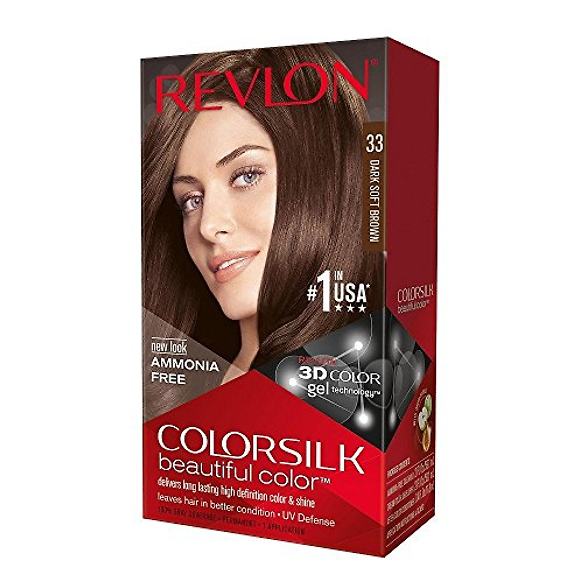 Revlon ColorSilk Beautiful Color, 33 Dark Soft Brown 1 ea (Pack of 6)