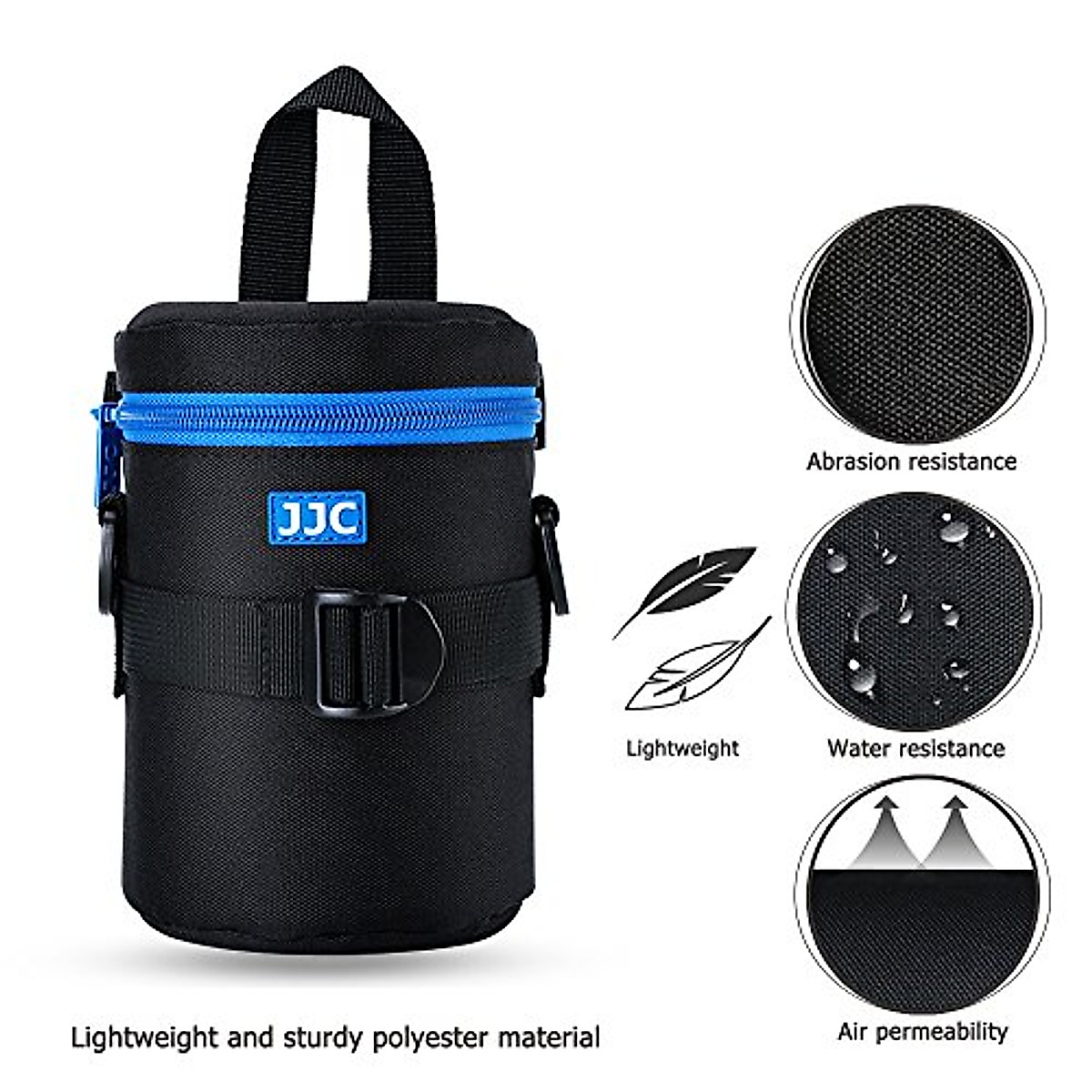 JJC Deluxe Lens Case Pouch for Canon EF-S 18-135mm/17-55mm/17-85mm/55-250mm/24-70mm f4L,Nikon AF-S 18-200mm/18-105mm/100-300mm/55-200mm,Sony E 55-210mm and Other Lens Below 3.14" x 5.31"(D x L)