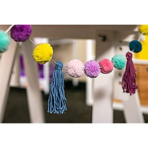Oh Happy Day Pom-Poms and Tassels Garland & Oh Happy Day Rainbows Die-Cut Rolled Border Trim - 50ft