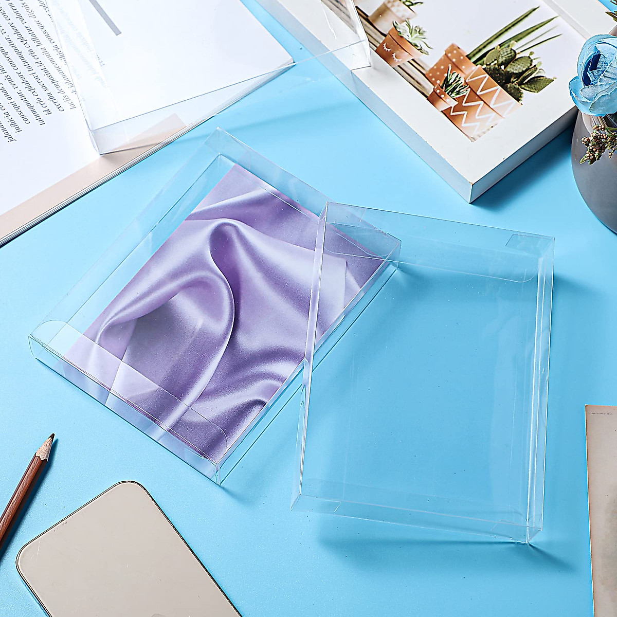 150 Pack Clear Box for Greeting Cards Bulk 4.5 x 1.0 x 5.9 Inch Rectangle Plastic Photo Storage Box Cases Fits A2 Size Cards Envelopes for Stationery Organizer Small Business Supplies Valentines Day