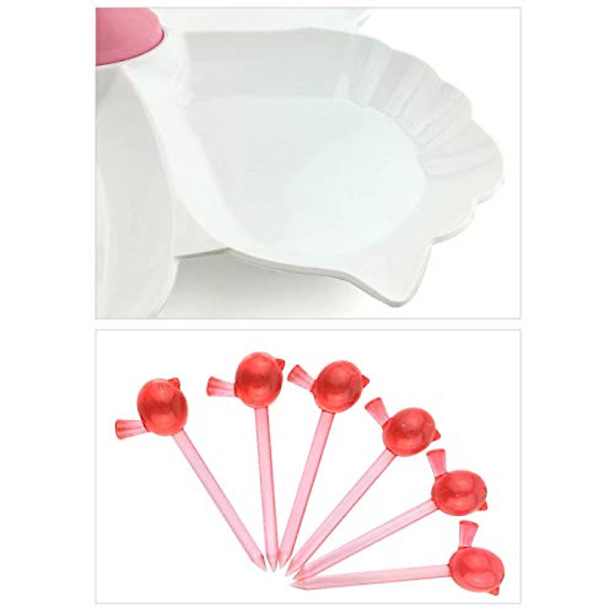 Serving Platter Tray with Bird Shape Food Picks Fruit Snakes Container