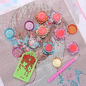 6 Packs Diamond Painting Wax Storage Box Polygon Shaped Diamond Painting Wax Storage Container Case Painting Glue Clay Organizer with 18 Pieces Glue Clay, Multicolor