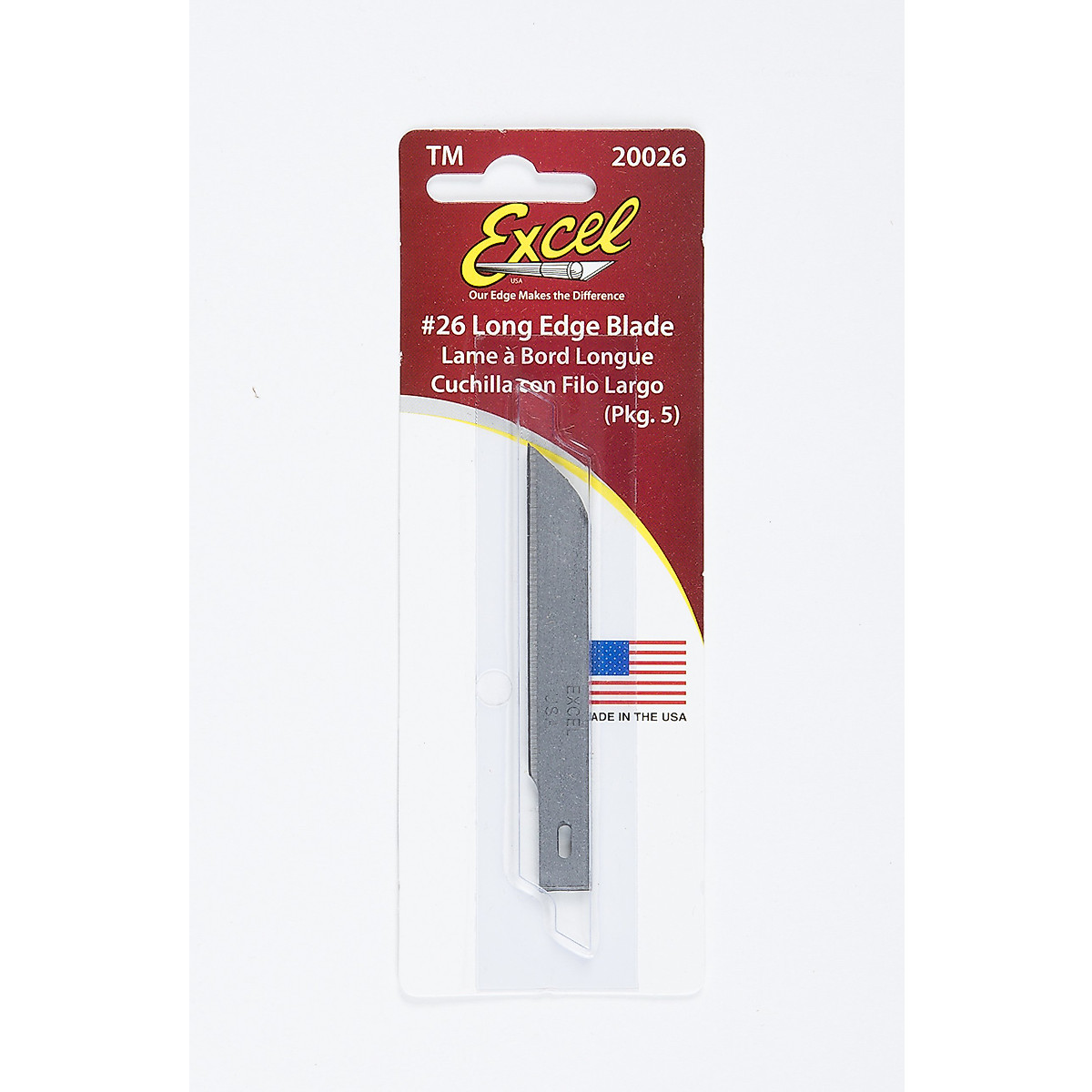 Excel Blades #26 Whittling Blade, 5 Pack, American Made Replacement Hobby Blades