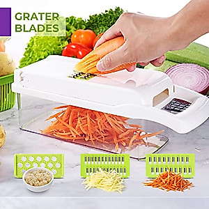 MAIPOR Vegetable Chopper - Onion chopper - Multifunctional 15 in 1 professional food chopper - Kitchen chopper - Dicer Cutter - veggie chopper with container - Vegetable Slicer Cutter - Egg slicer
