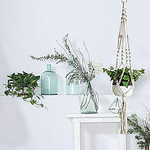 Wiwaplex Macrame Plant Hanger, 2 Pack Plant Hanger, Cotton Rope Plant Hangers Indoor Outdoor, 4 Legs Plant Hanger Brackets, Flower Pot Hanging Plant Holder for Home Decorations (White) (40 Inch)