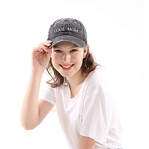 Cool Mom Hat, Gift for Mothers Day Brithday Christmas Mama Hats for Women, Embroidery Distressed Mom Hat Baseball Caps Black