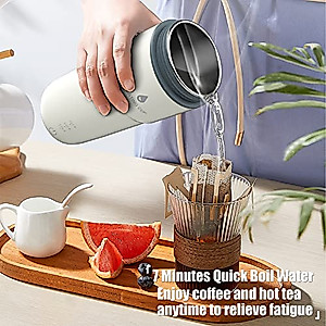 PWAYTEK Travel Electric Kettle Small Stainless Steel, Portable Quick-Boil Electric Kettle, 350ml Mini Travel Kettle, Portable Anti-Dry Kettle, with 3 Preset Temperatures Auto Off and Quick Boiling