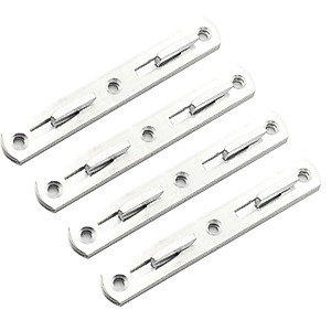 SQXBK Wood Bed Rail Connecting Fittings 4PCS Bed Hook with 24PCS Screws, Furniture Bed Hardware