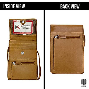 ili New York 6827 Genuine Leather Crossbody Organizer with RFID Blocking Lining