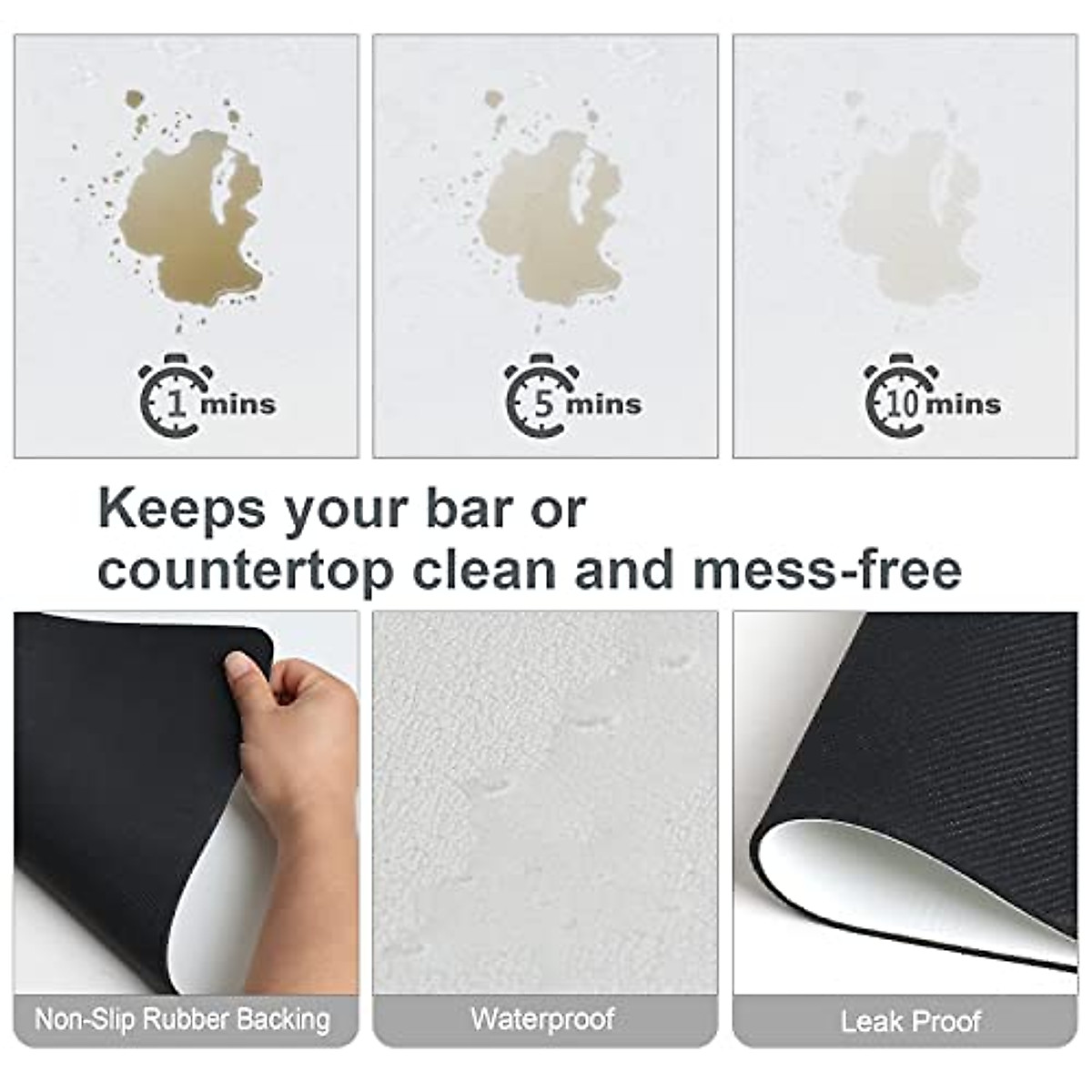 ZLR Coffee Mat - 12" x 20" Middle Absorbent Kitchen Drying Mat for Dishes - Easy to Clean Coffee Bar Mat for Countertop, Coffee Maker, Espresso Machine - Milk White