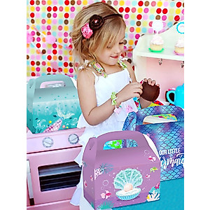 Roaring Good Time 12 PCS Mermaid Party Favor Boxes Mermaid Party Goodie Bags Mermaid Party Boxes Mermaid Party Favor Box Mermaid Birthday Party Supplies Under the Sea Party Supplies