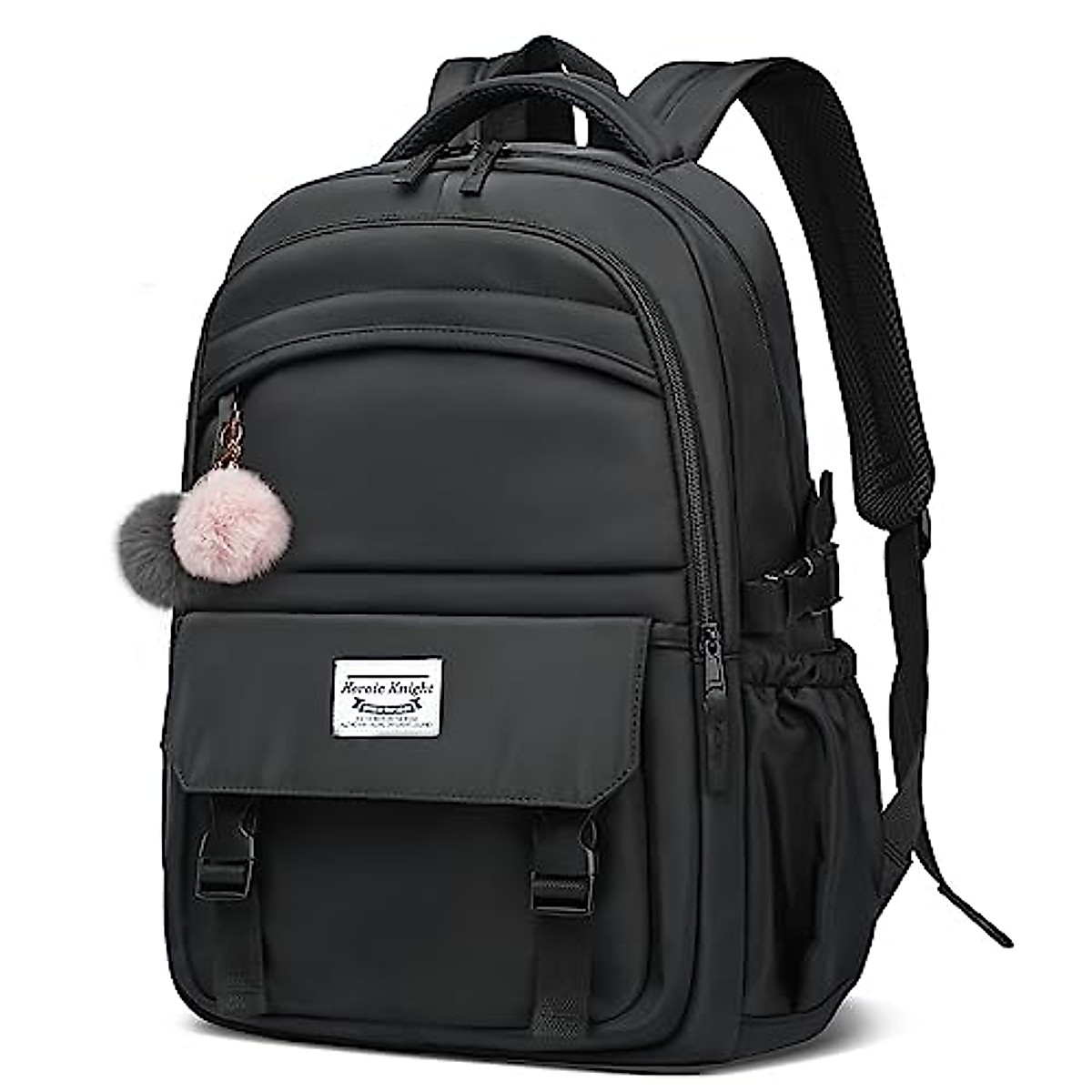 School Backpack Laptop Computer Backpack 15.6 inch Anti-theft Big Daypack Casual Bag Travel Bookbag Aesthetic Cute Backpacks for College Large Backpacks Purse for Boy Girl Teen Women Men Student-Black