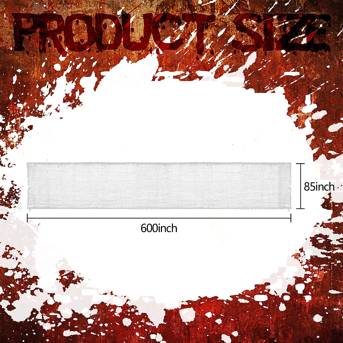 600" x 85" Halloween Creepy Cloth - Black Halloween Spooky Fabric Cloth - Large Creepy Spooky Halloween Decorations for Haunted House Window Backdrops Garden Halloween Party Yard Wall Doorway