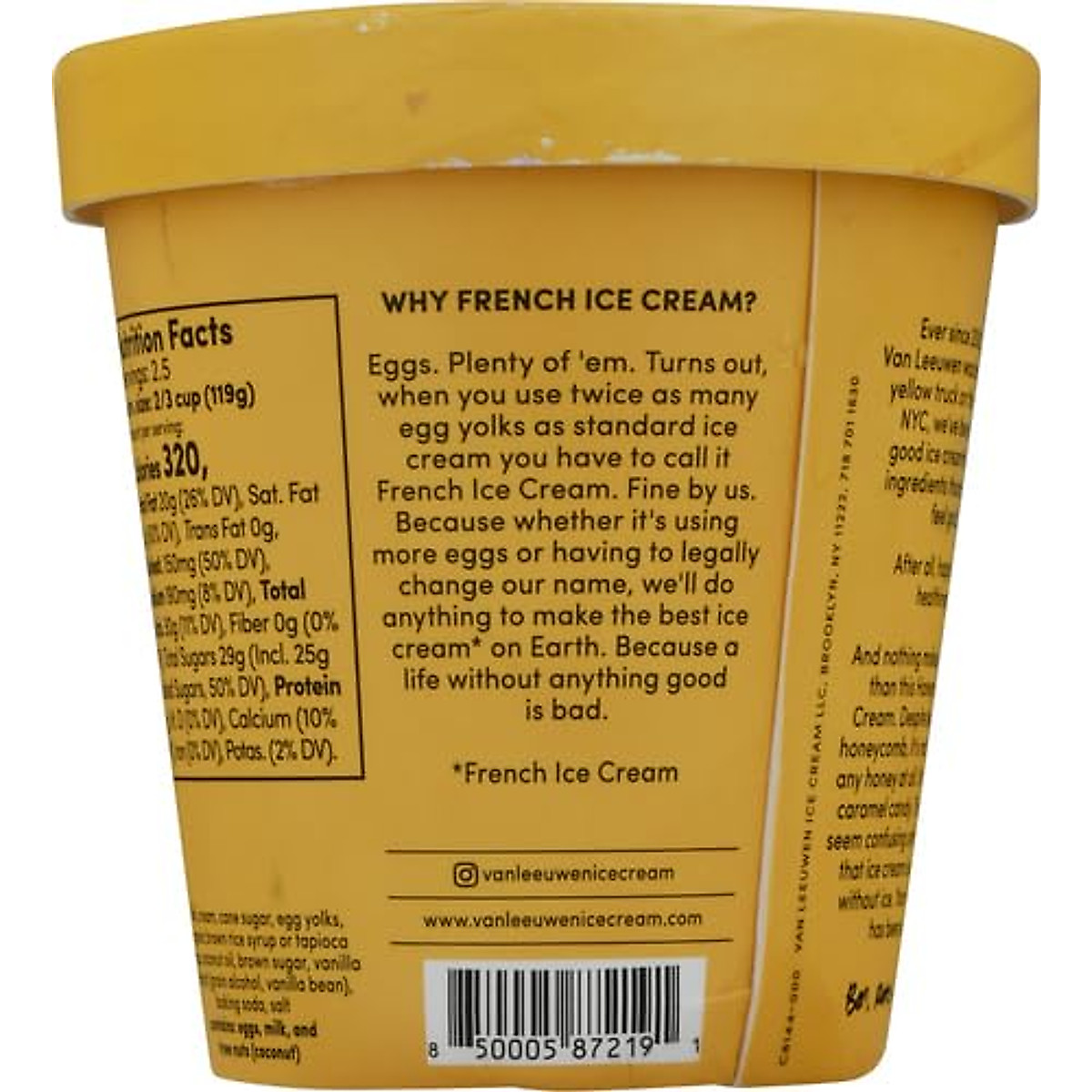 Van Leeuwen Premium Honeycomb French Ice Cream, 14 oz (Frozen)