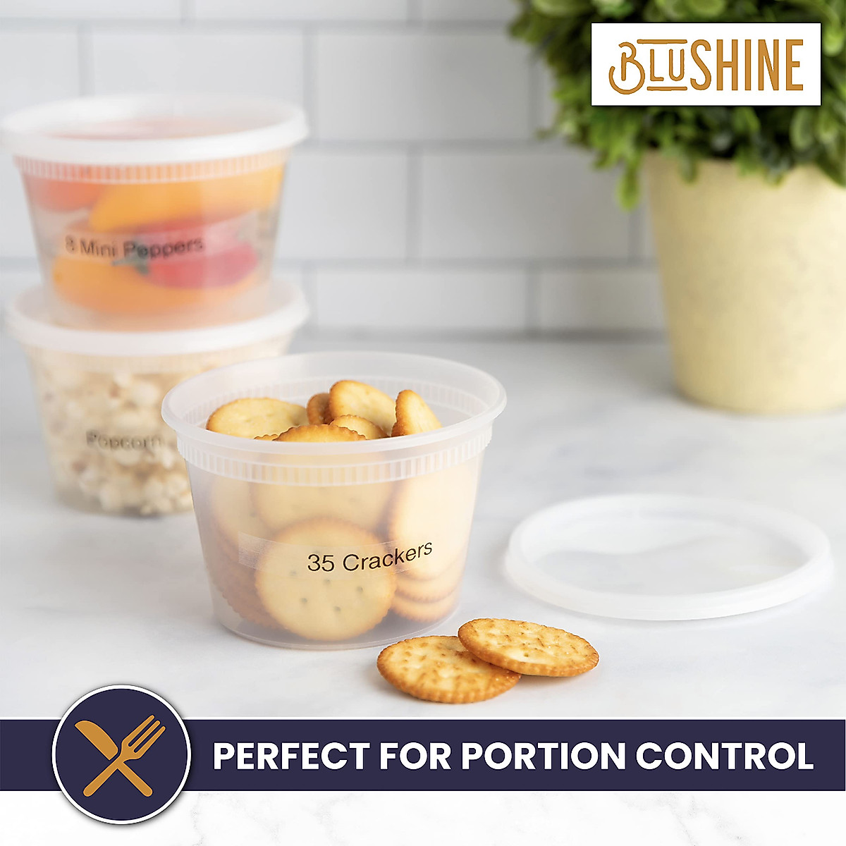 [36 Sets] 16 oz. Plastic Deli Food Storage Containers with Airtight Leak Proof Lids - Reusable -Microwave, Fridge, and Freezer Safe