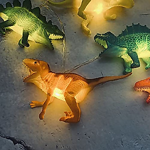 Battery Operated String Lights, Romantic Decorations Warm White Light LED Dinosaur String Lights IP43 Waterproof for Homes for Children for Gardens