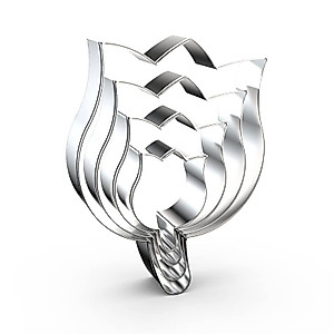 Tulip Flower Cookie Cutter Set Large - 5", 4", 3", 2" - 4 Piece - Stainless Steel