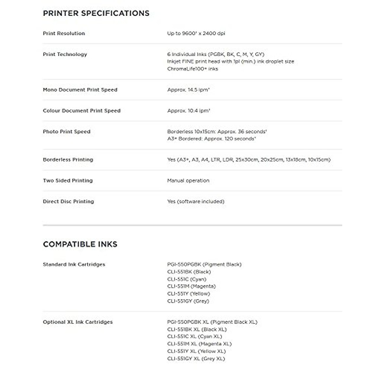 Canon PIXMA IP8750 A3 IJET Printer Black