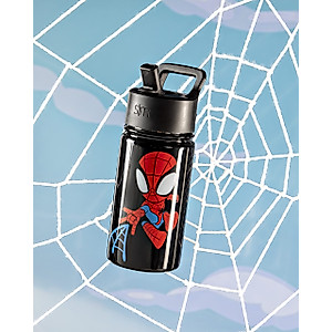 Simple Modern Spiderman Kids Water Bottle with Straw Lid | Marvel Insulated Stainless Steel Reusable Tumbler Gifts for School, Toddlers, Boys | Summit Collection | 14oz, Spidey Kid