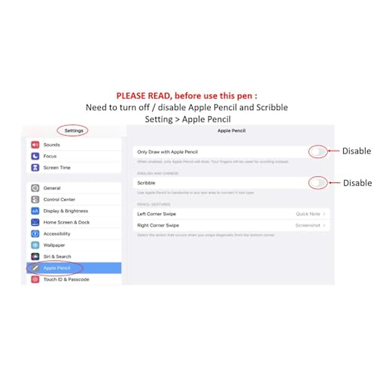 Stylus Pen Pencil 1st Generation Gen Replacement for Apple iPad Pro 1st iPad 1st 2nd 3rd 4th 5th iPad Mini 1 2 3 4 iPad Air 1st 2nd iOS Android Capacitive Tablet Touch Screen+Free Holder (Black)