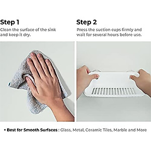 carrotez Sink Caddy Organizer, Sponge Holder, Suction Holder for Sponges, Soap, Scrubbers, Rust Resistant, Kitchen, Bathroom