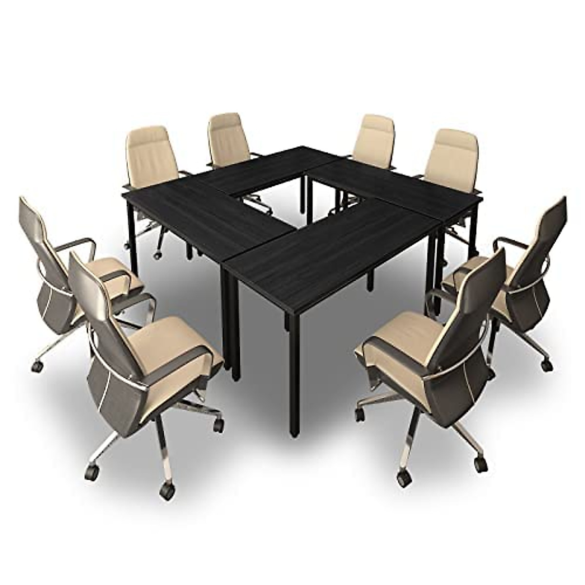 Bonzy Home Conference Tables 6ft Meeting Room Study Writing Table Office Computer Desk Save Space Design for 8 People 4PCS