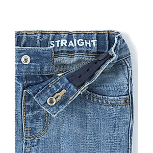 The Children's Place baby boys And Toddler Basic Straight Leg Jeans, Carbon Wash/Dk Juptier 2 Pack, 12-18 Months US