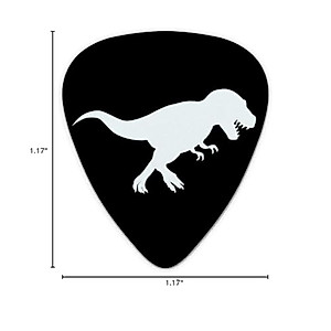 Dinosaur Tyrannosaurus Rex Black White Novelty Guitar Picks Medium Gauge - Set of 6
