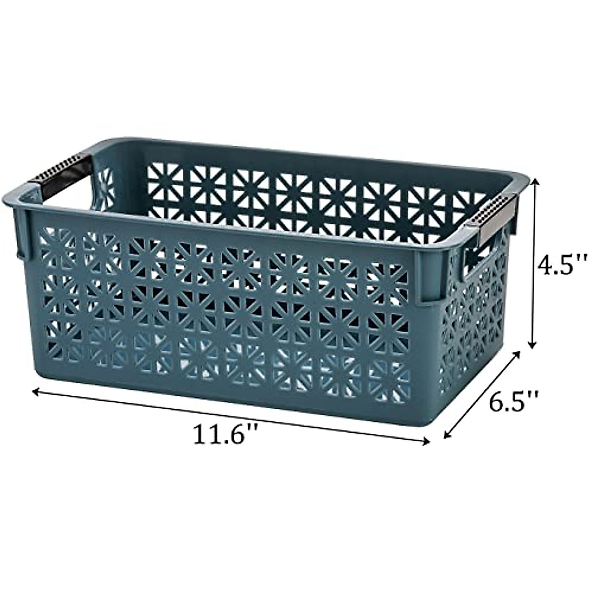 Yesland 6 Pack Plastic Storage Baskets Bins, 10.5 X 6 X 4.75 Inch Organizing Book Bins Baskets with Handle, Small Stackable Plastic Basket for Classroom or Home Organizing - Orange, Blue, Green