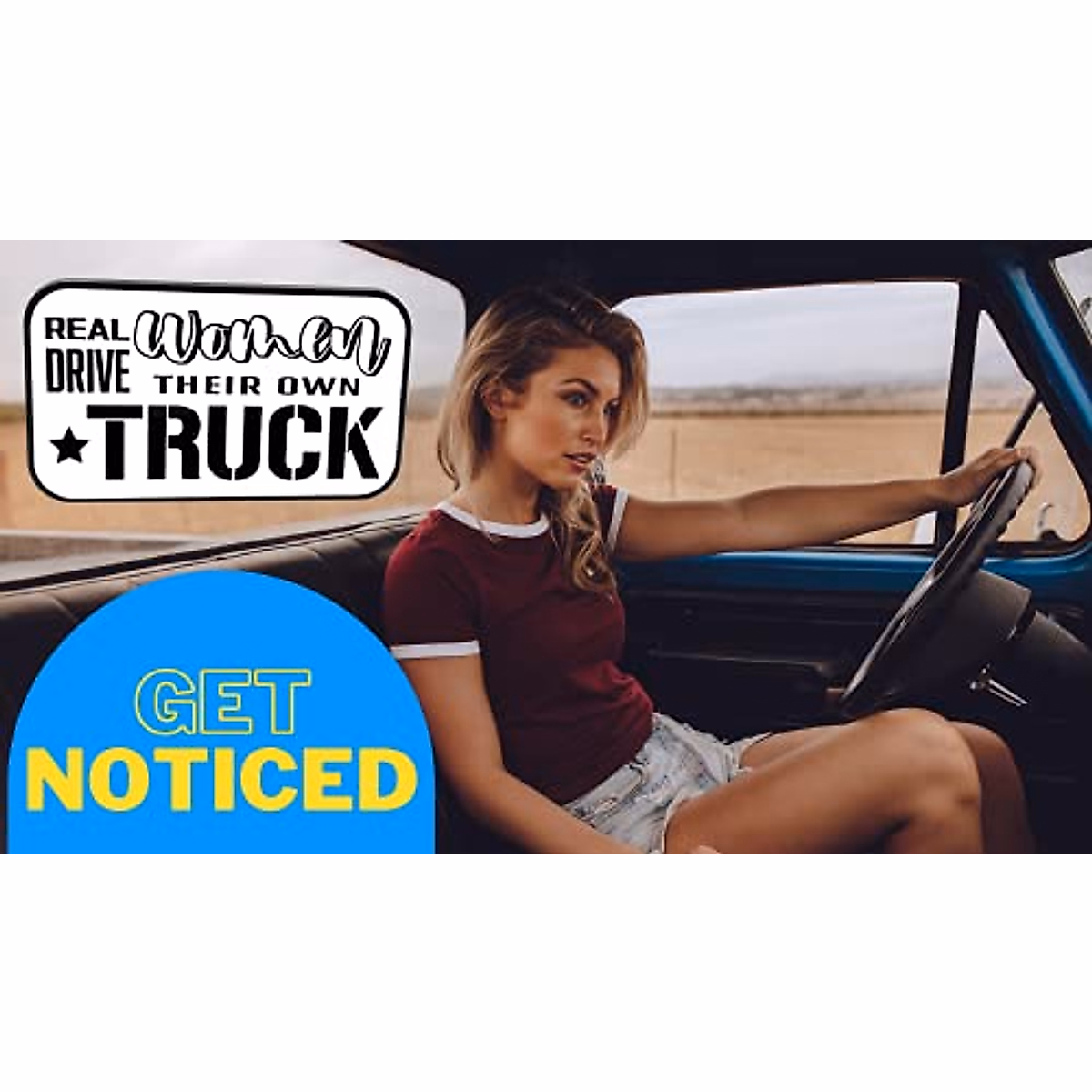 PG Car Styles Trailer Hitch Cover | Girl Hitch Covers for Trucks for 2 Inch Receiver, Truck Hitch Accessories | Easy to Install Plastic Hitch Cover Hitch Plugs (Real Women Drive Their Own Trucks)